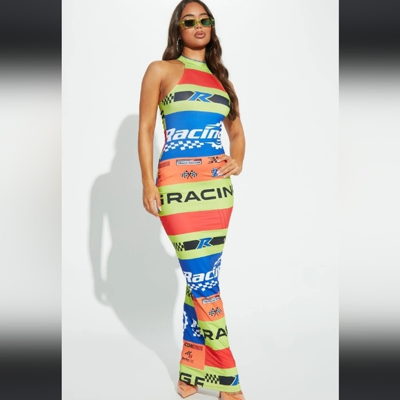 Fashion Nova | Dresses | Racing Maxi Dress | Poshmark